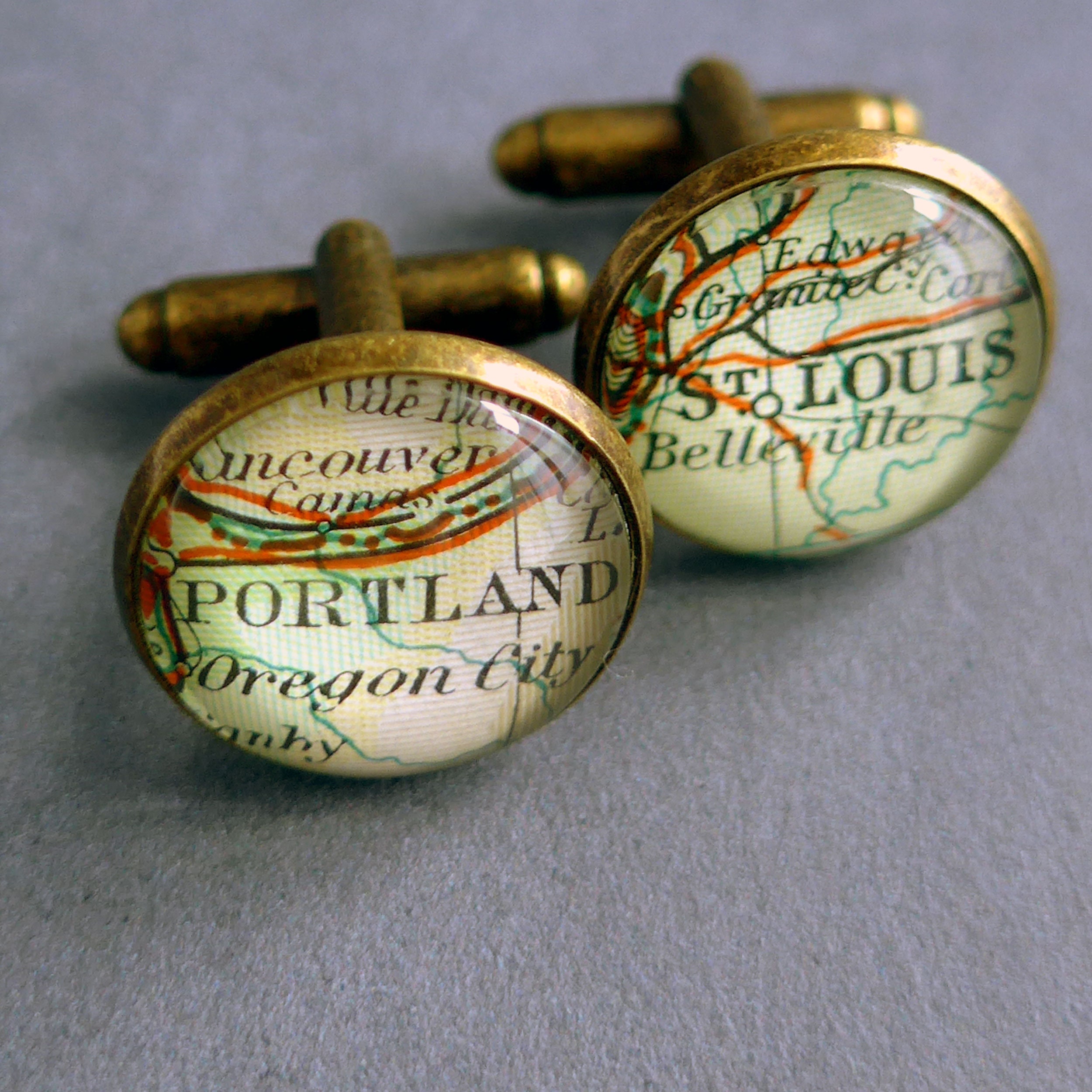 Personalised Silver Cuff Links Map Cufflinks Mens - Etsy UK