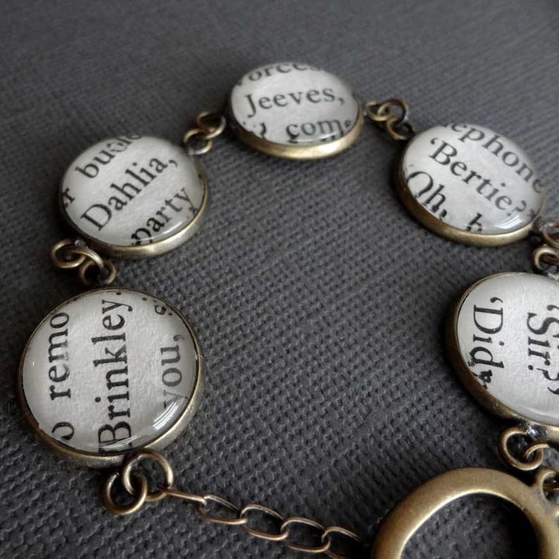 Book Jewellery, Jeeves and Wooster Bracelet, Librarian Gift - Etsy
