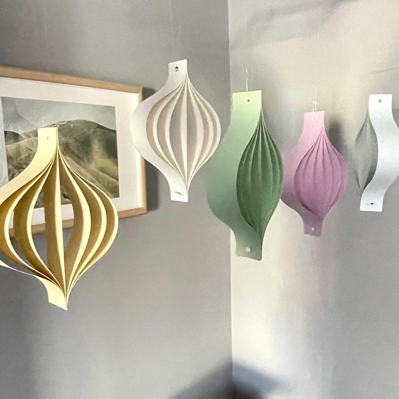 Sculptural Hanging Decorations in Dusty Pastels, Quirky Room and Event ...
