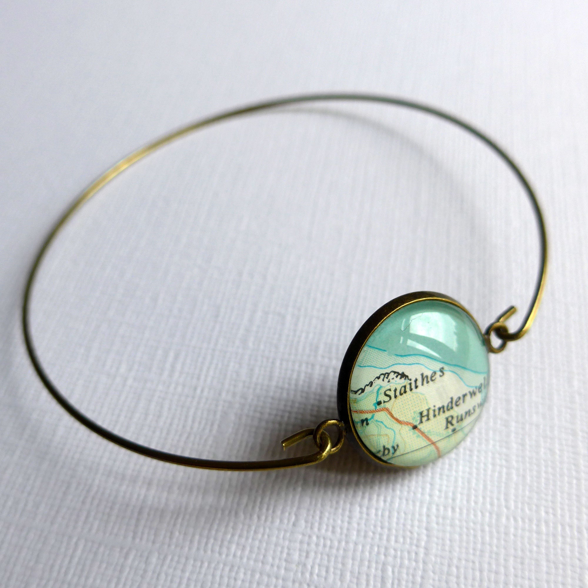 Personalised Map Bracelet, Silver Plated Delicate Bangle, Minimal ...