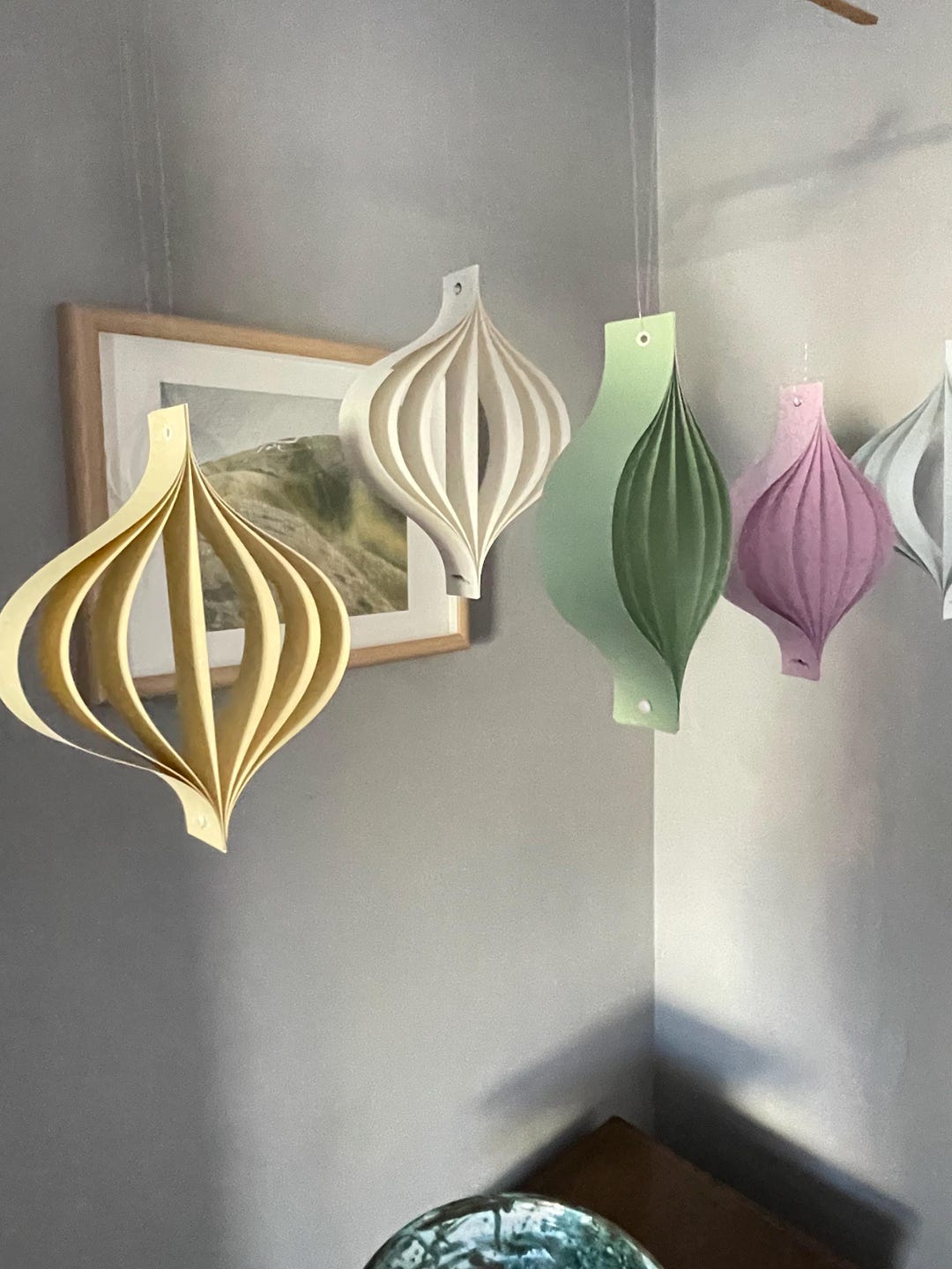 Sculptural Hanging Decorations in Dusty Pastels, Quirky Room and Event ...