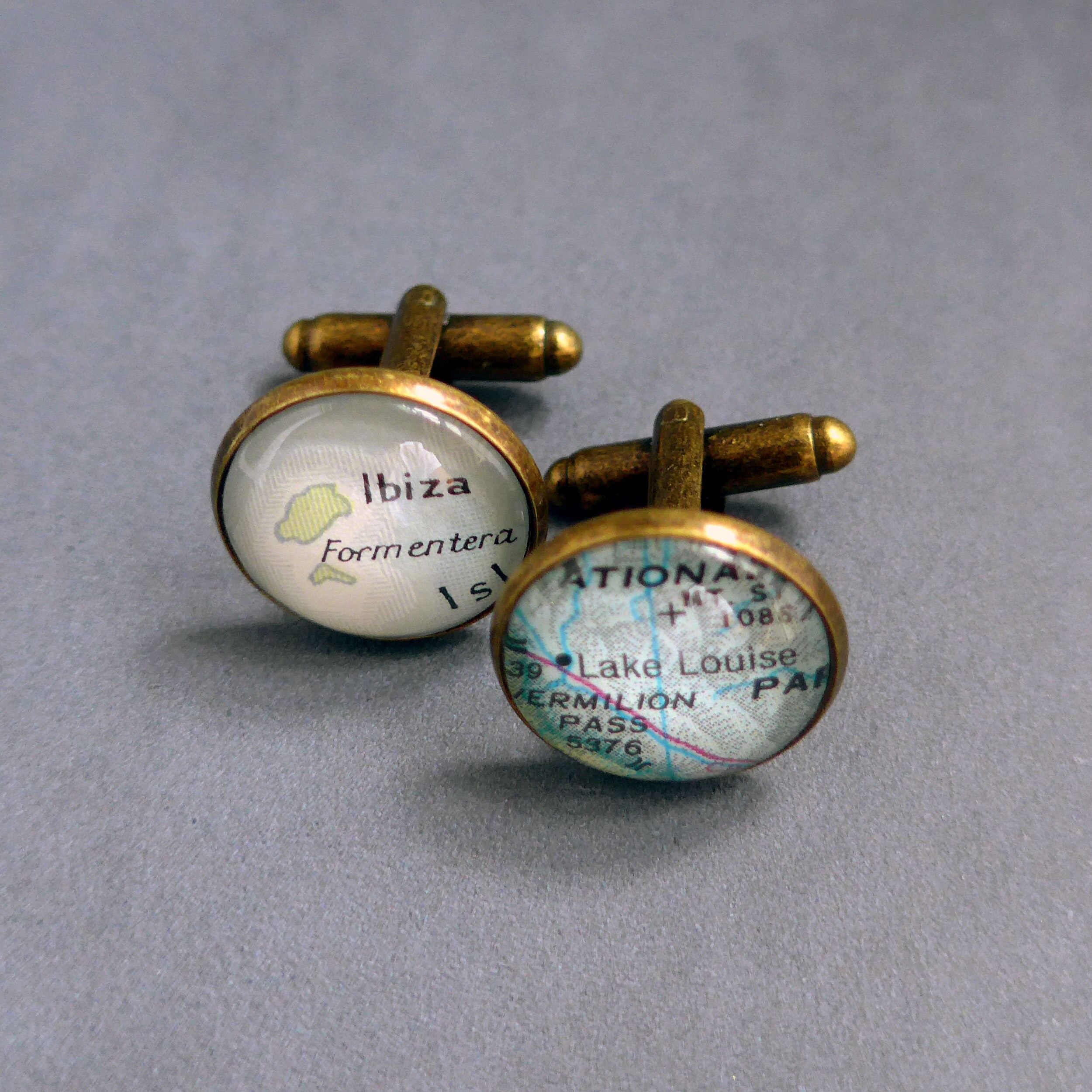 Personalised Silver Cuff Links Map Cufflinks Mens | Etsy UK