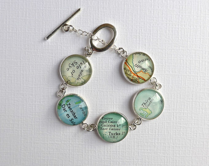 Travel Bangle Bracelet, Travel Charm Bracelet, Travel Themed Bracelet ...