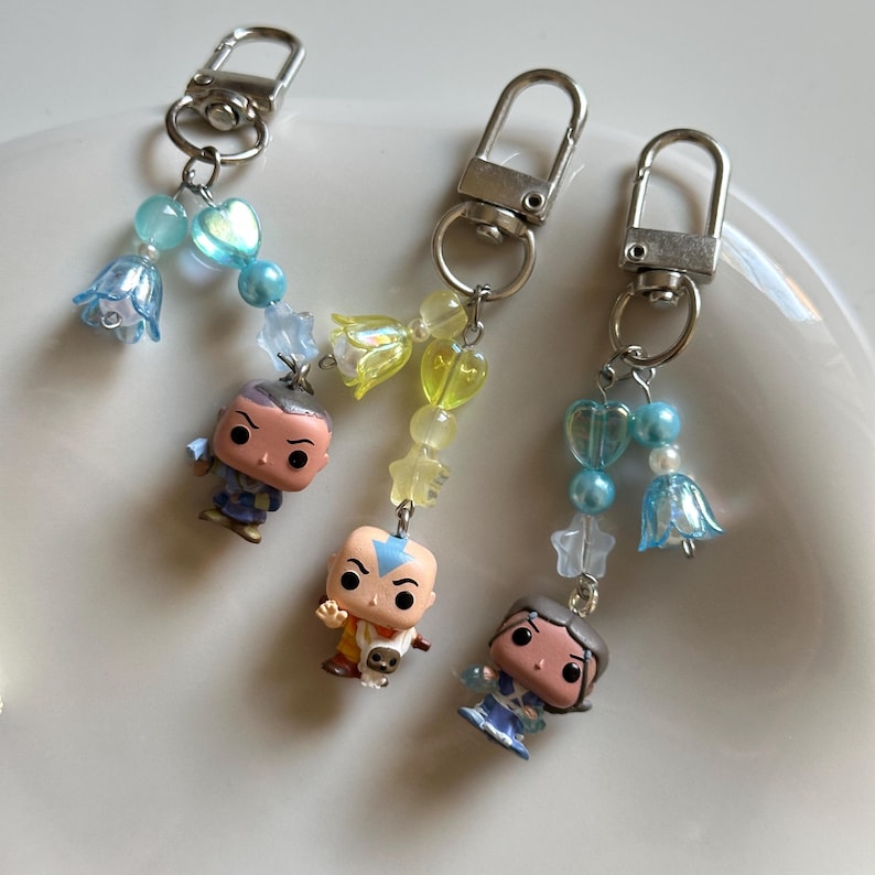 Avatar Keychain / Couple Keycharm / Matching Keyring / Aang & Katara ...