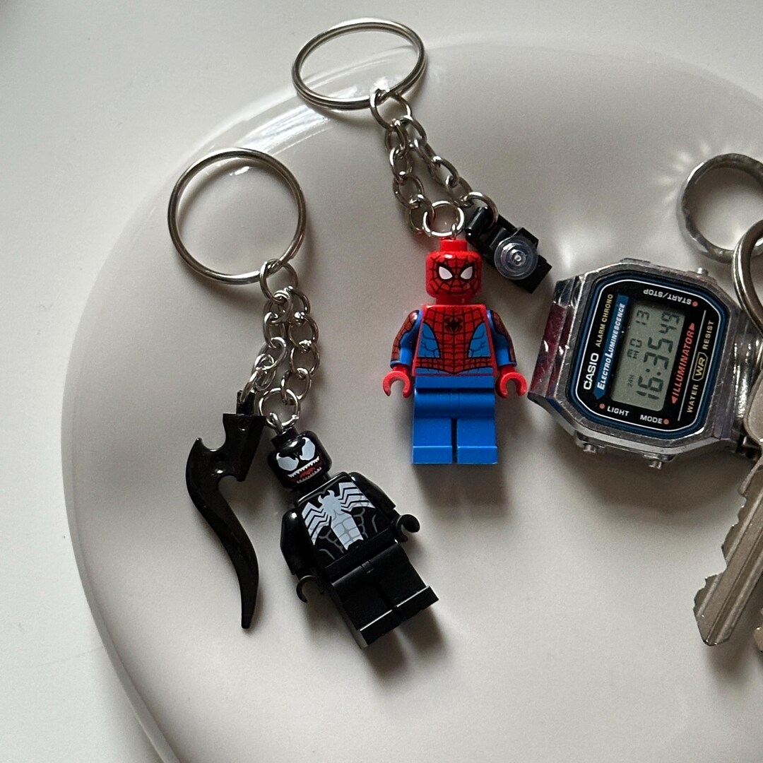 Spider-man & Venom Minifigure Keychain / Y2K Keycharm / Matching Couple ...