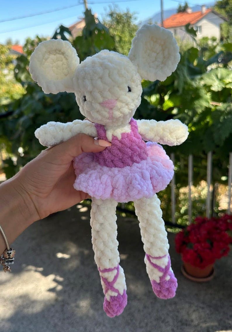 Chochet Brie Ballerina Mouse Plushie- Handmade Stuffed Toy - Etsy
