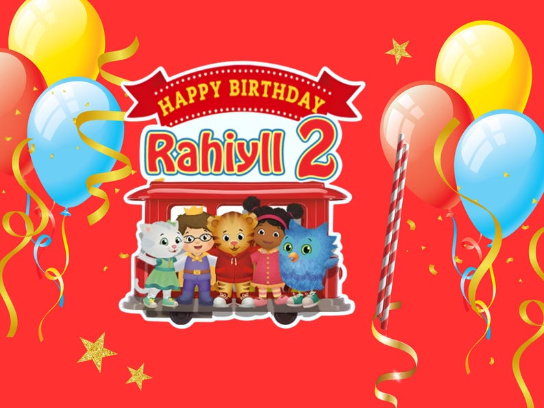 Personalised Daniel Cake Topper | Tiger Birthday Party Decorations - Etsy