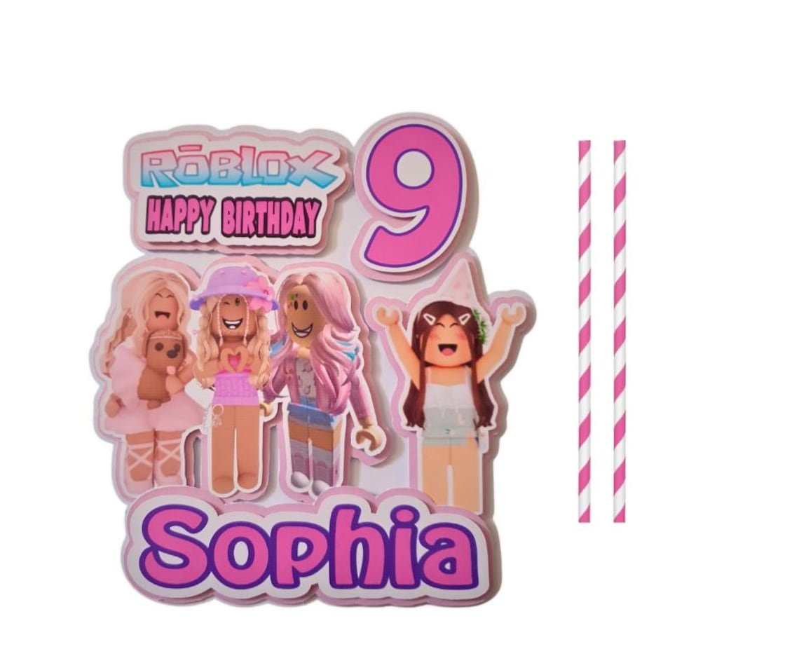 Custom Roblox Girl Cake Topper – Personalized Name & Age – Perfect ...