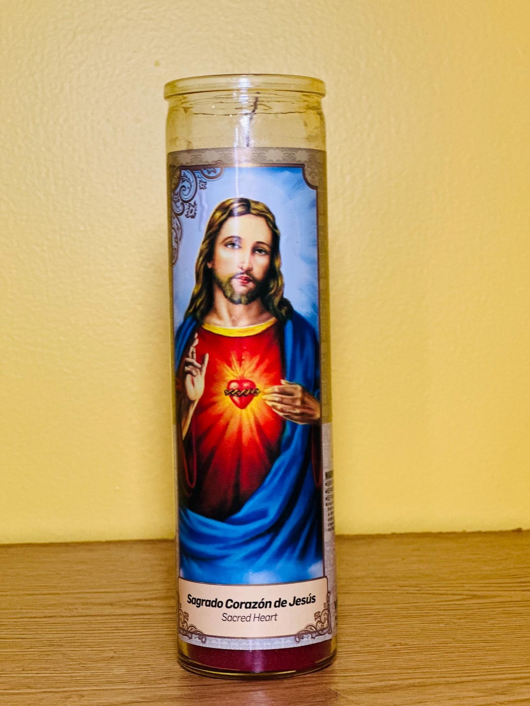 Jesus Christ Sacred Heart Candle - Etsy