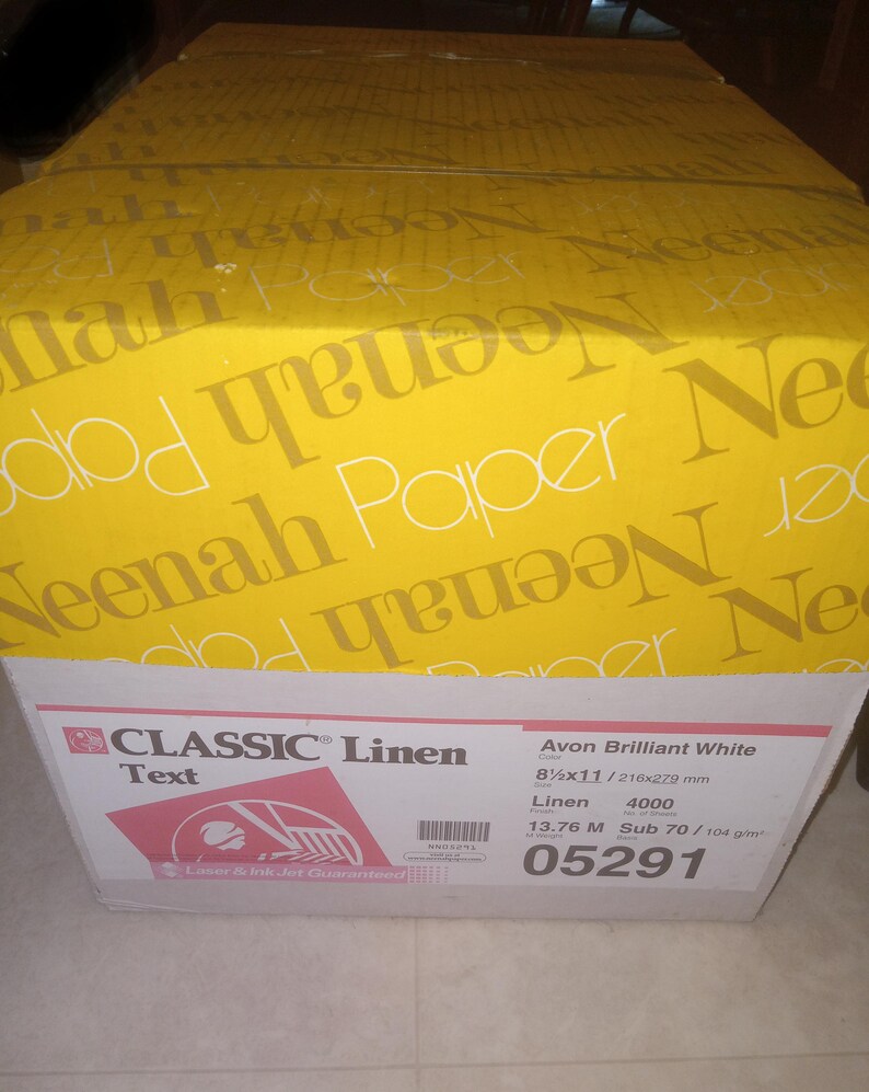 Neenah Classic Linen 70 Lb Text 8 1/2 X 11 Paper AVON BRILLIANT WHITE ...