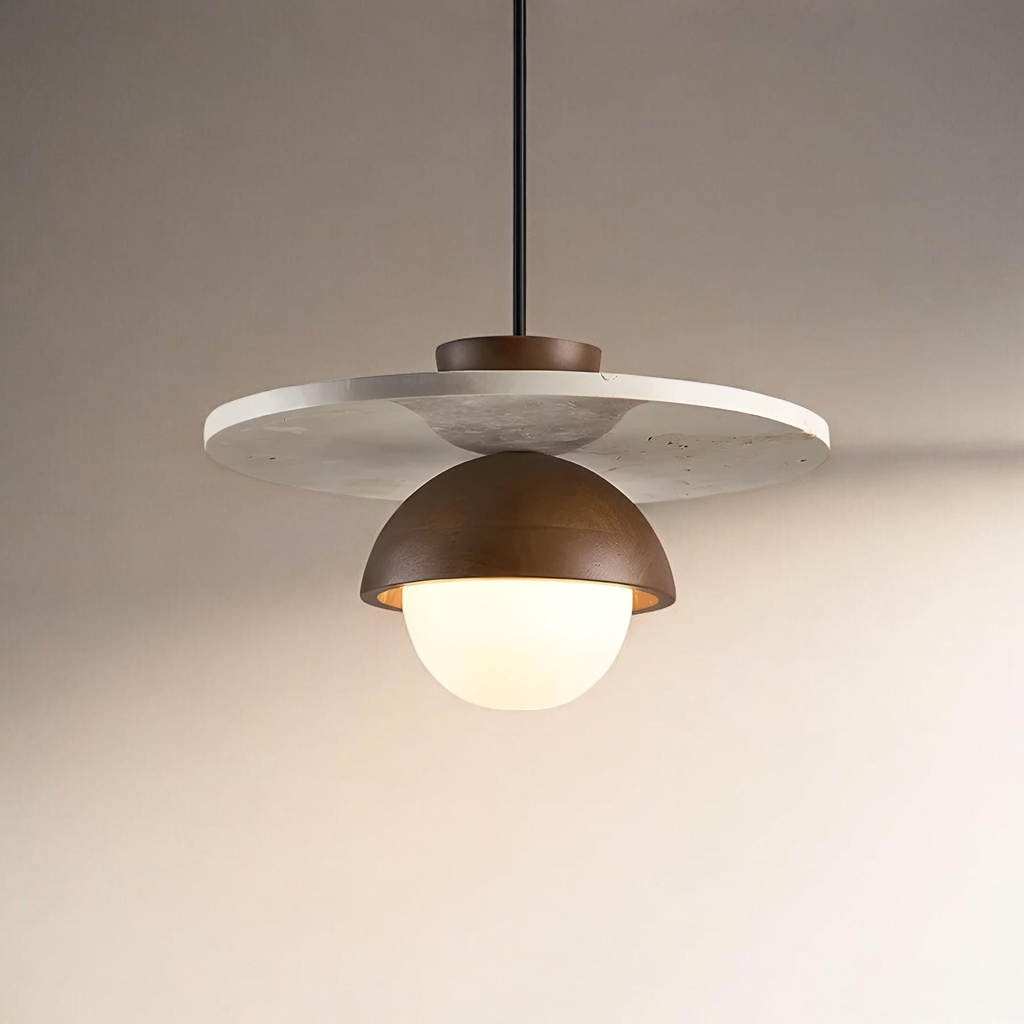 Walnut Wood Pendant Light, Wooden Ceiling Lamp, Dining Room Chandelier ...