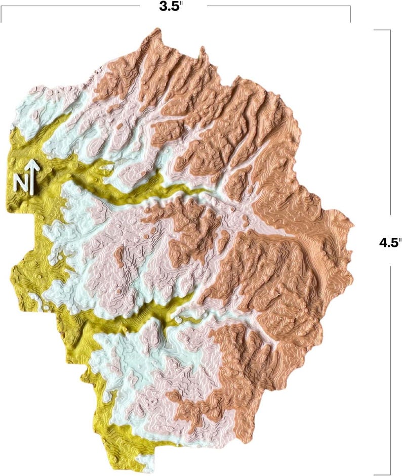 Yosemite National Park 3D Topography Map - Etsy