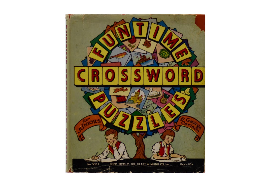 Funtime Crossword Puzzles for Juniors by George Carlson, Vintage 1955 ...