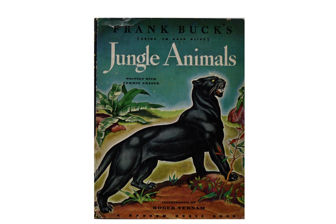 Vintage Jungle Animals Book: 1945 Frank Buck, Vernam Illustrations - Etsy