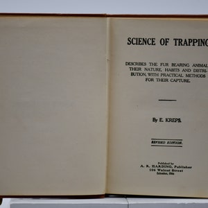 Antique Trapping Book: Science of Trapping, 1909 Revised Edition - Etsy