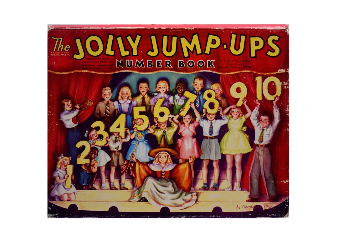 The Jolly Jump-ups Number Book, Illustrated by Geraldyne Clyne, Vintage ...