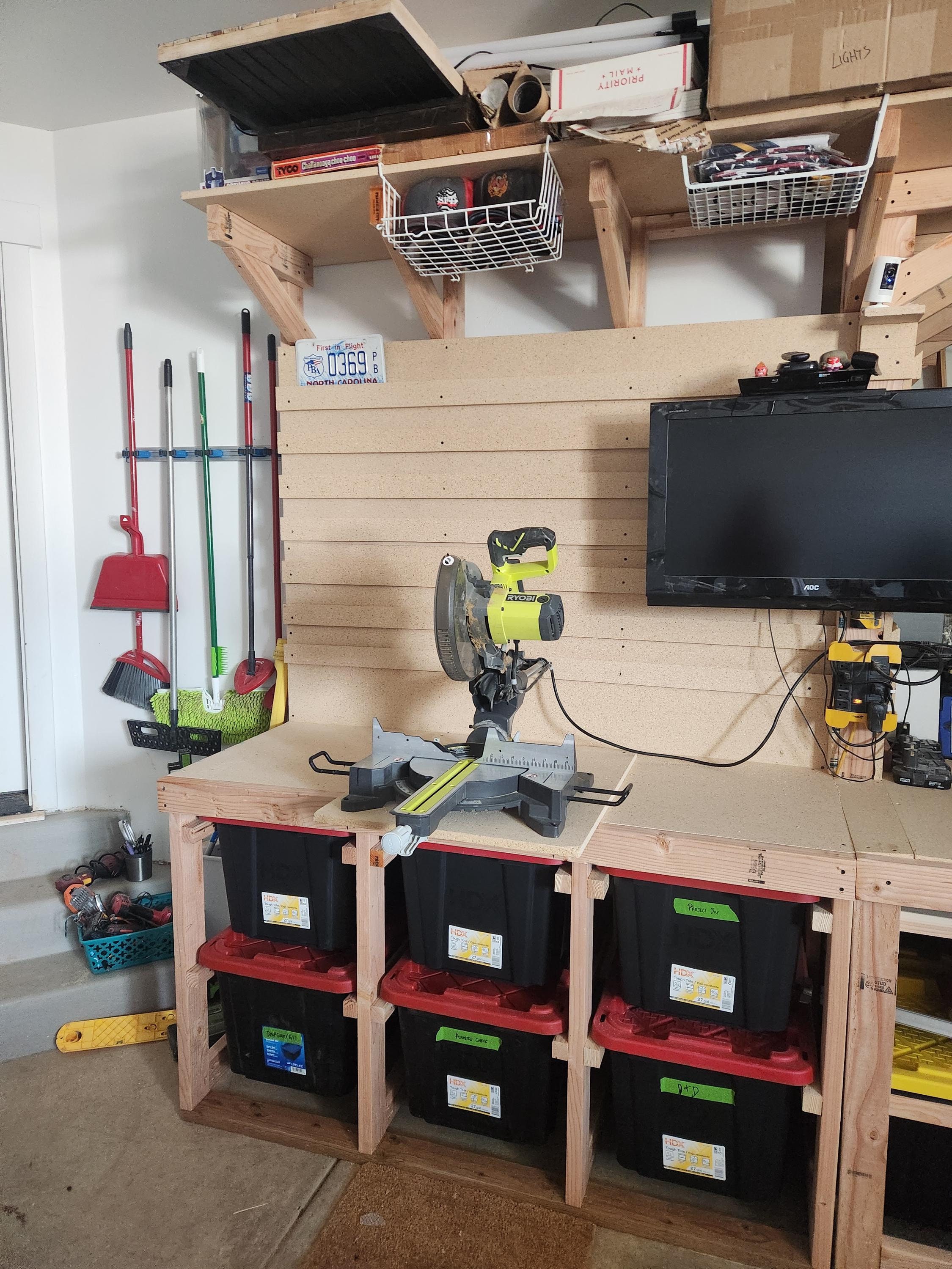 Work Bench With 27 Gal Tough Tote Storage - Etsy