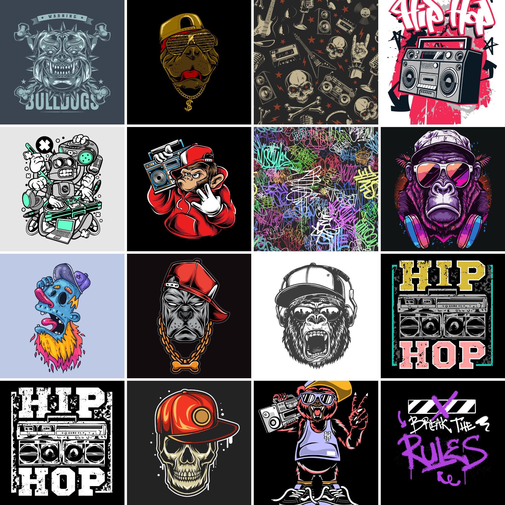 Hip-hop SVG Bundle | Rap Music Designs | Urban Style Graphics | Cricut ...
