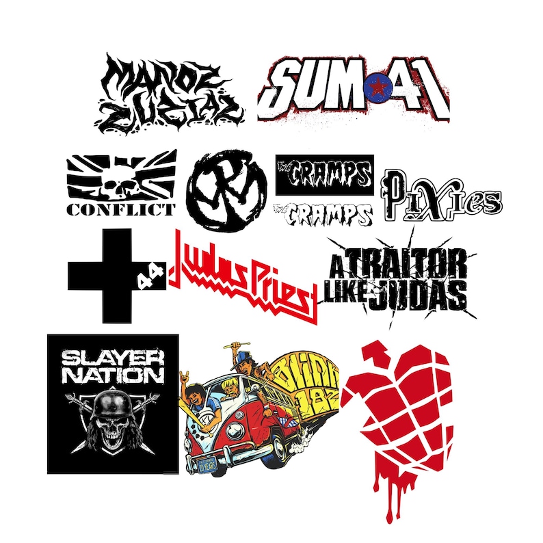 Punk Rock SVG Bundle: Skull, Guitar, Band Logos (digital Download) - Etsy