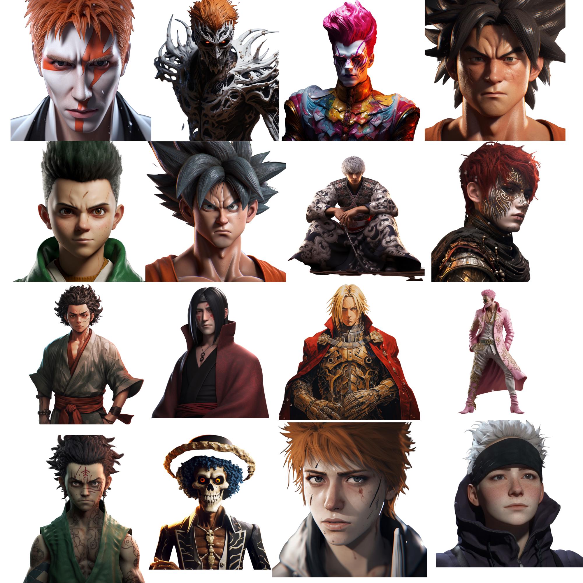 Realistic Anime SVG Bundle High-quality Anime Clipart Anime Characters ...