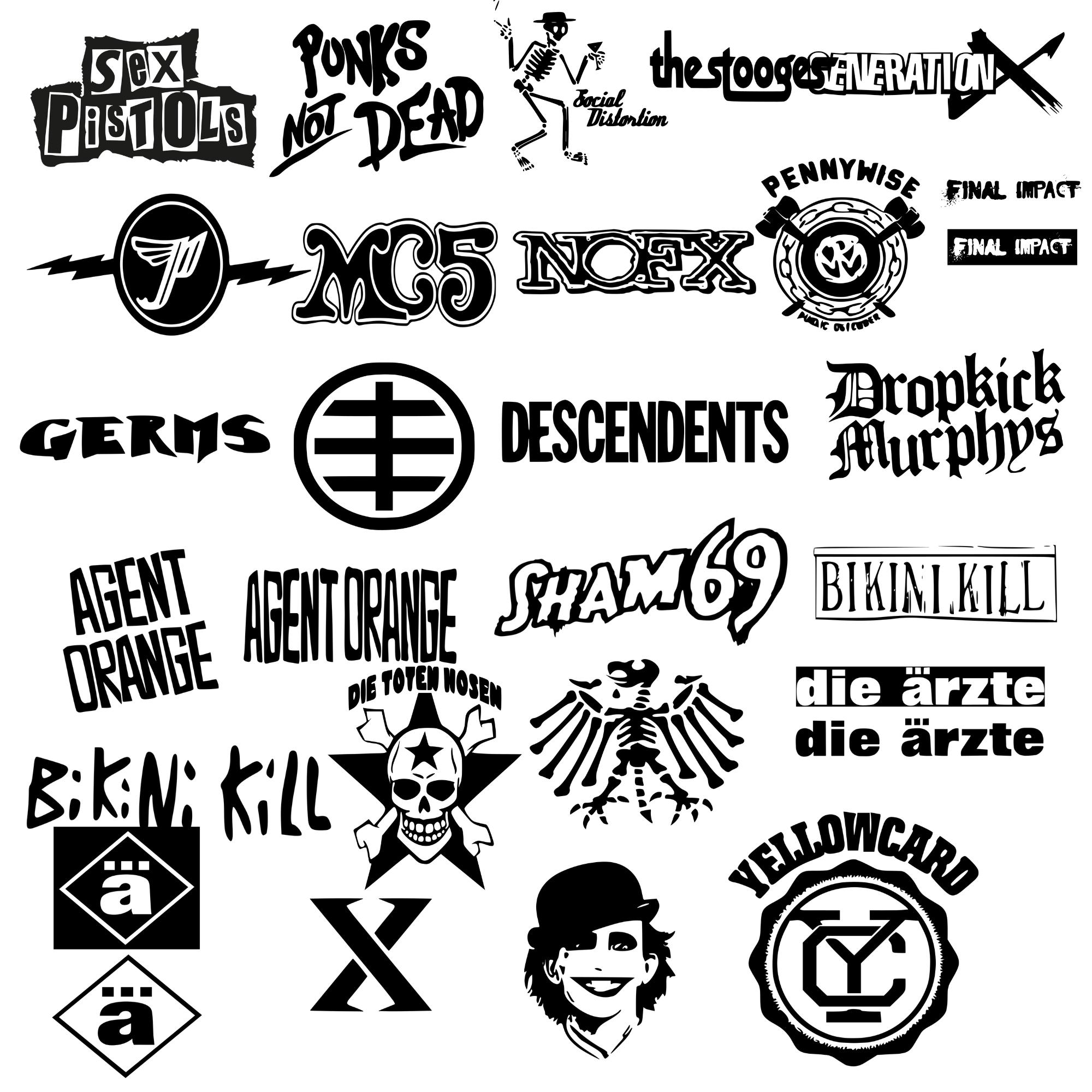 Punk Rock SVG Bundle | Rock Music Designs | Skull, Guitar, Band Logos ...