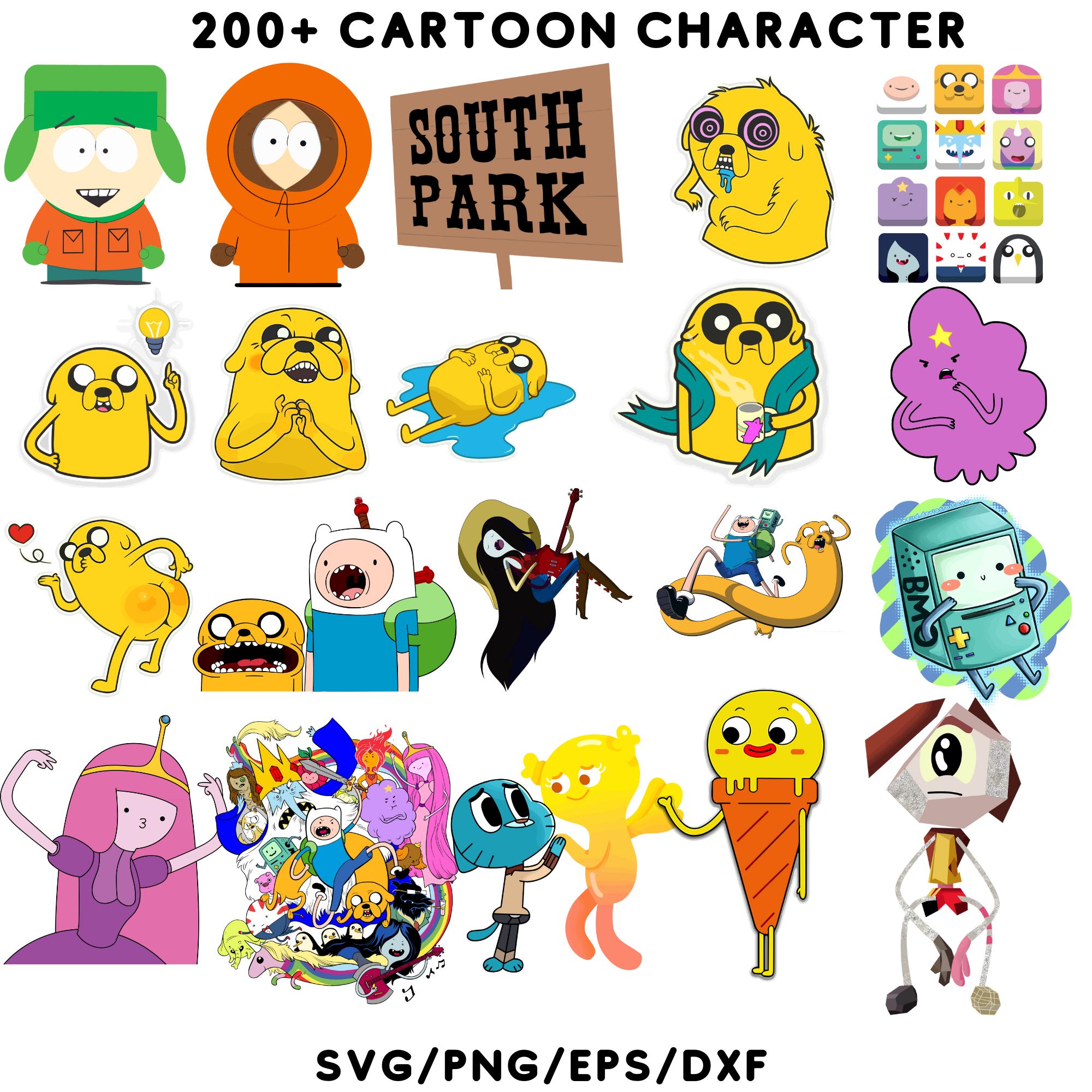 Cartoon Character SVG Bundle | Famous Animated Characters | Cricut ...