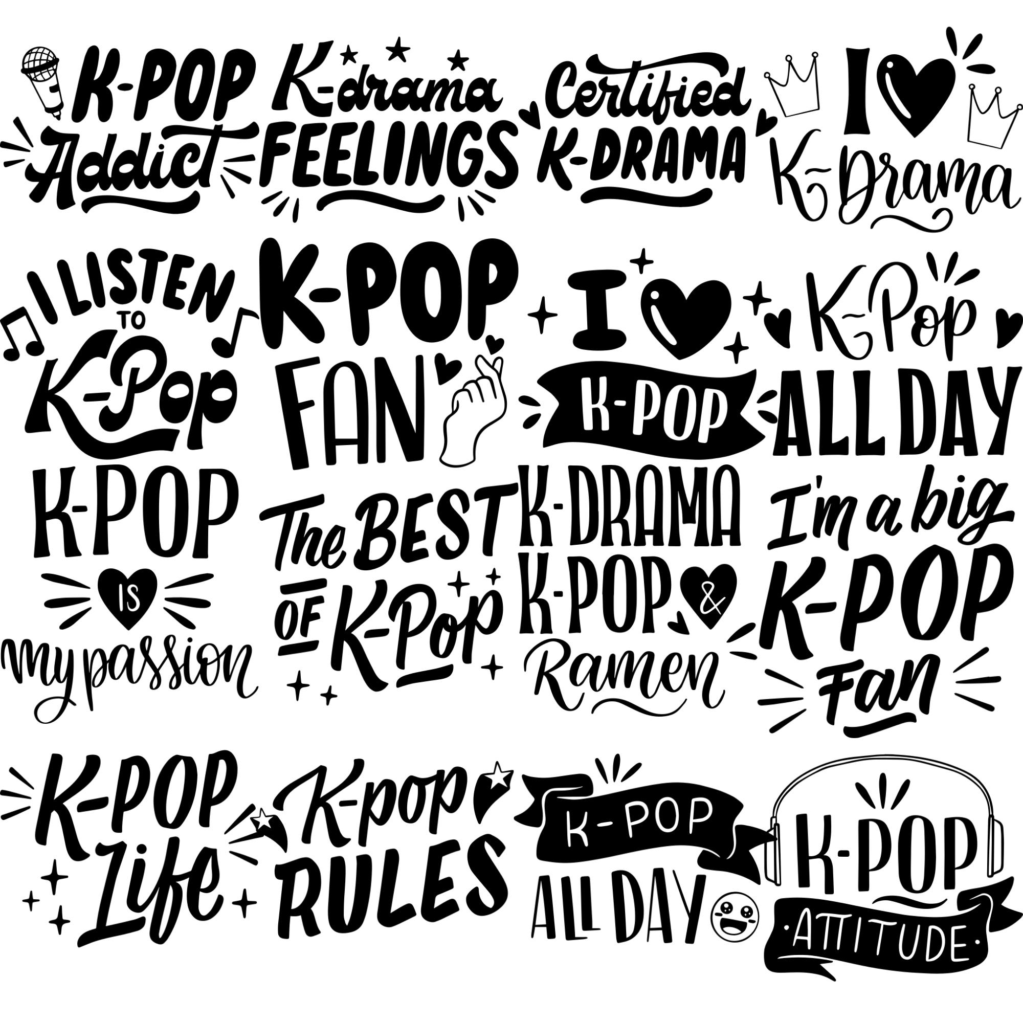 K-pop SVG Bundle | Fan Art Designs for Cricut & Silhouette | Music ...