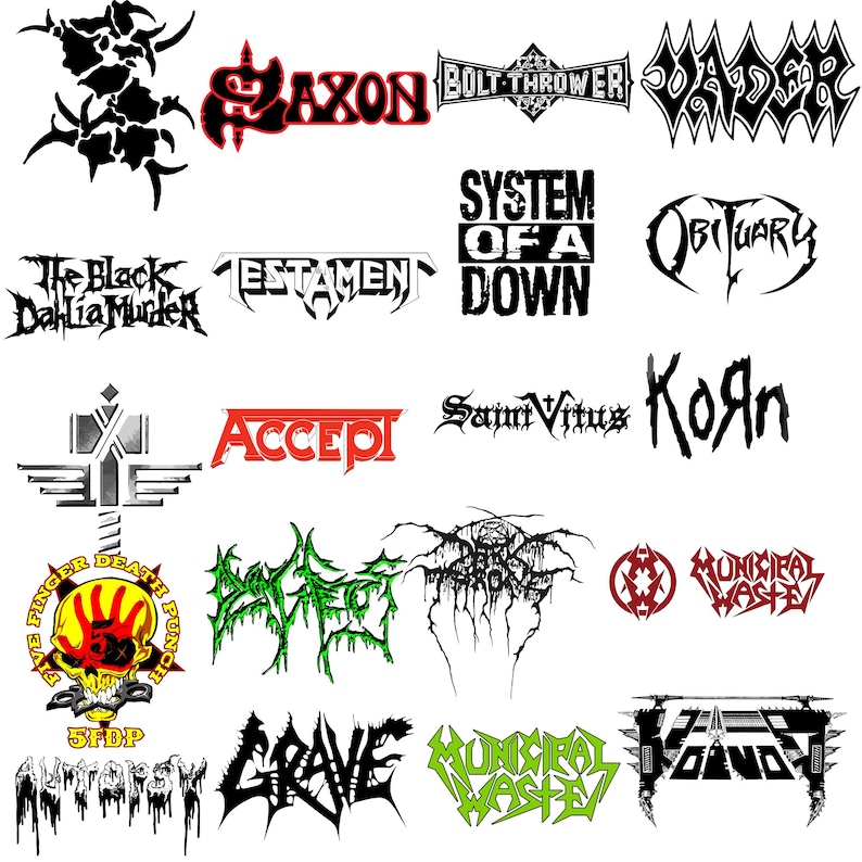 Heavy Metal Band Design Bundle: Rock Music PNG Graphics (digital ...