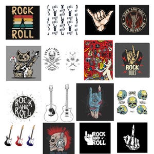 350 Rock Music Designs Bundle | High-quality PNG & SVG Files | Rock ...