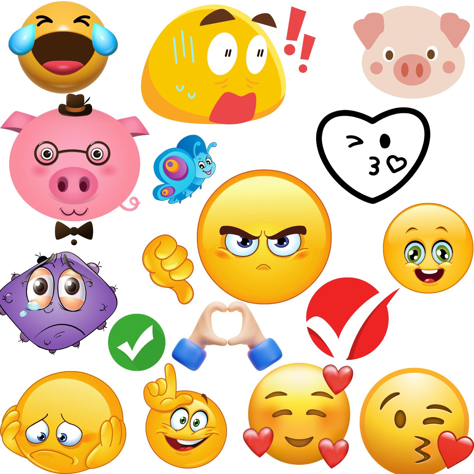 100 Emoji SVG Icons Pack: Digital Designs & Crafts (editable Files) - Etsy