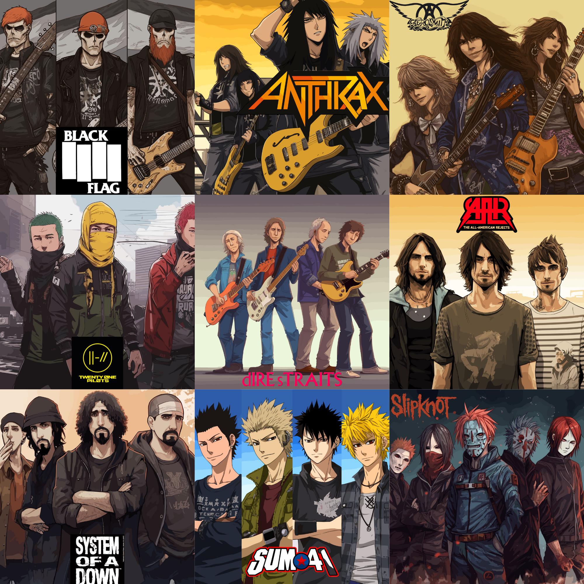 Anime Rock SVG Bundle | Rock Band Anime Designs | High-quality Clipart ...