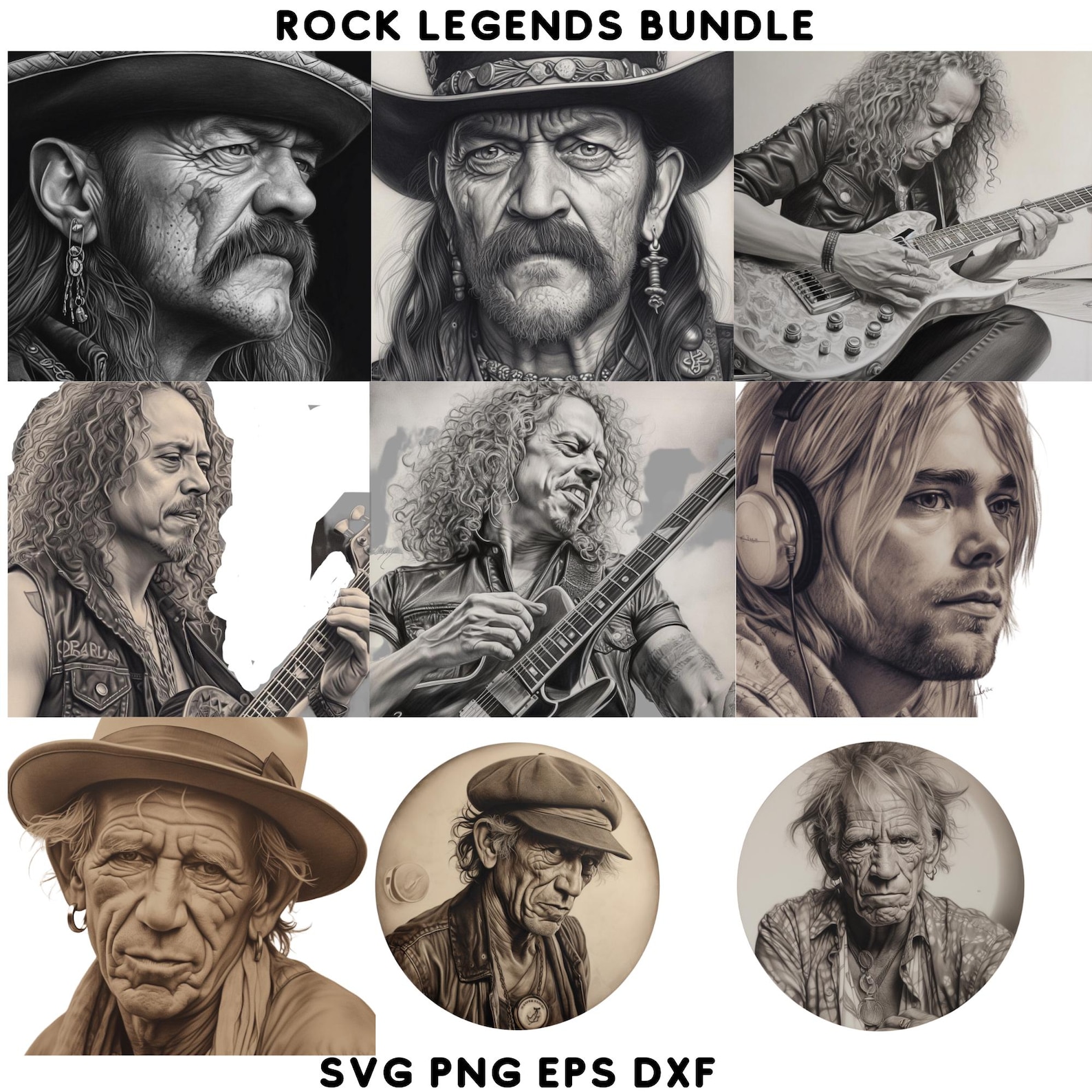 Rock Legend SVG Bundle: Iconic Music Designs (digital Download) - Etsy
