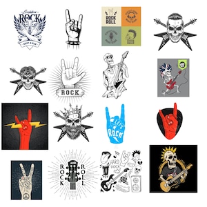 350 Rock Music Designs Bundle | High-quality PNG & SVG Files | Rock ...