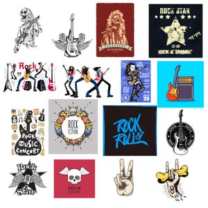 350 Rock Music Designs Bundle | High-quality PNG & SVG Files | Rock ...