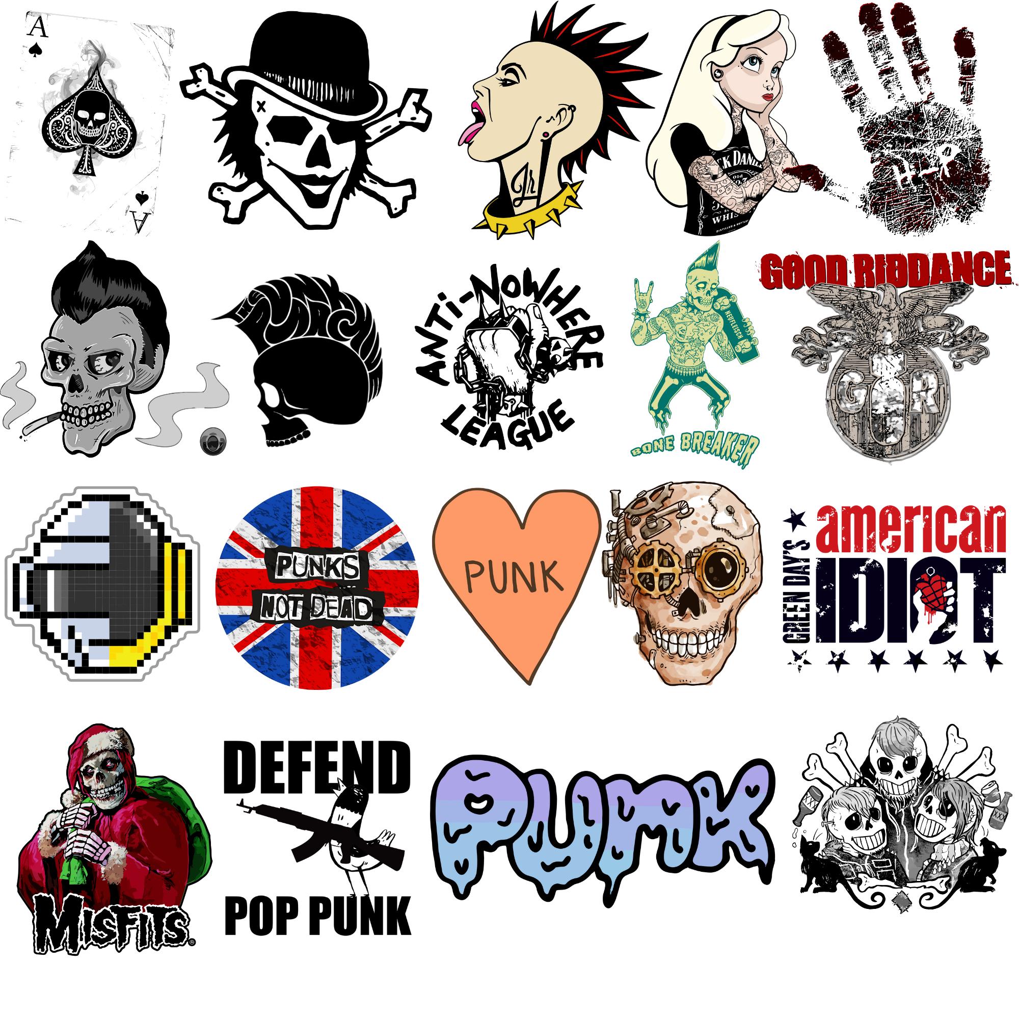 Punk Rock SVG Bundle | Rock Music Designs | Skull, Guitar, Band Logos ...