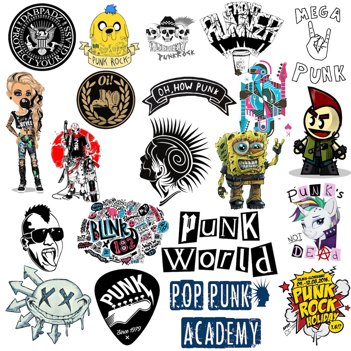 Punk Rock SVG Bundle: Skull, Guitar, Band Logos (digital Download) - Etsy