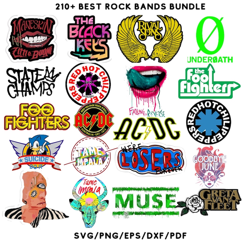 210+ Rock Band PNG Bundle | Heavy Metal Designs | Rock and Roll ...
