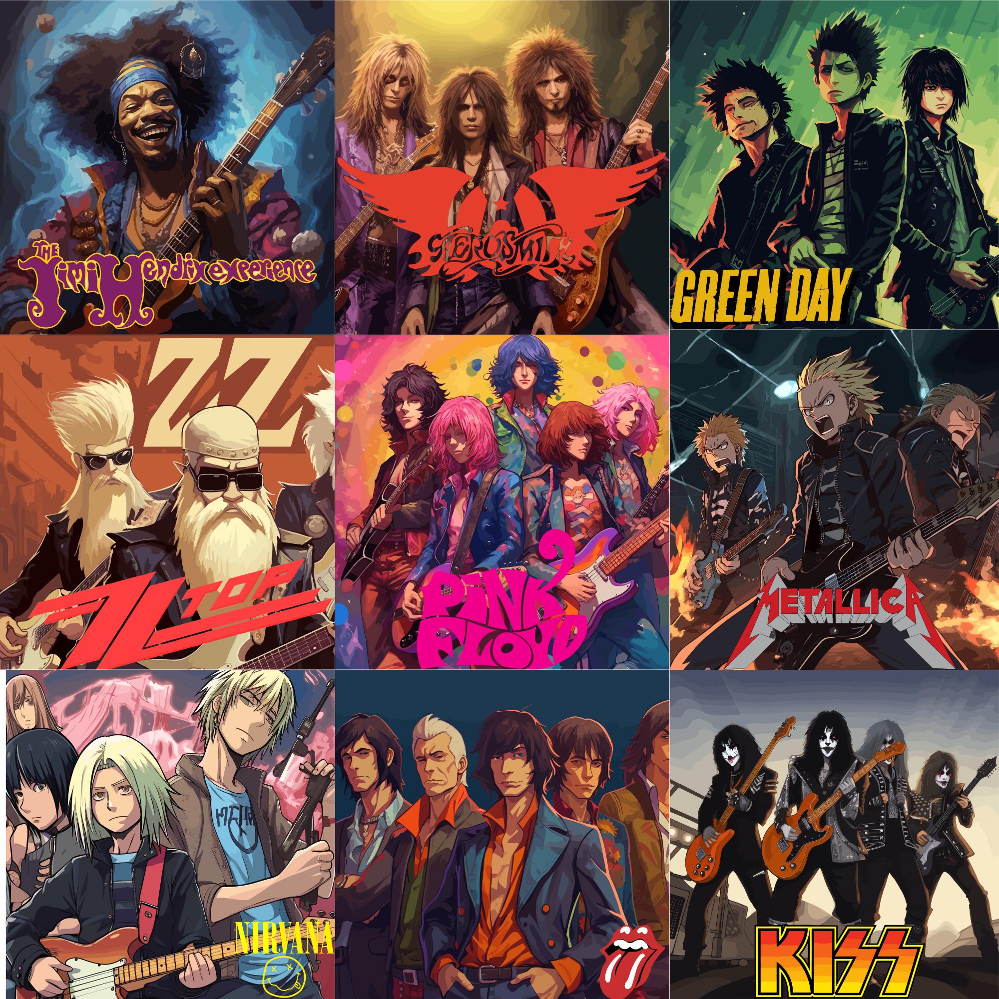 Anime Rock SVG Bundle | Rock Band Anime Designs | High-quality Clipart ...