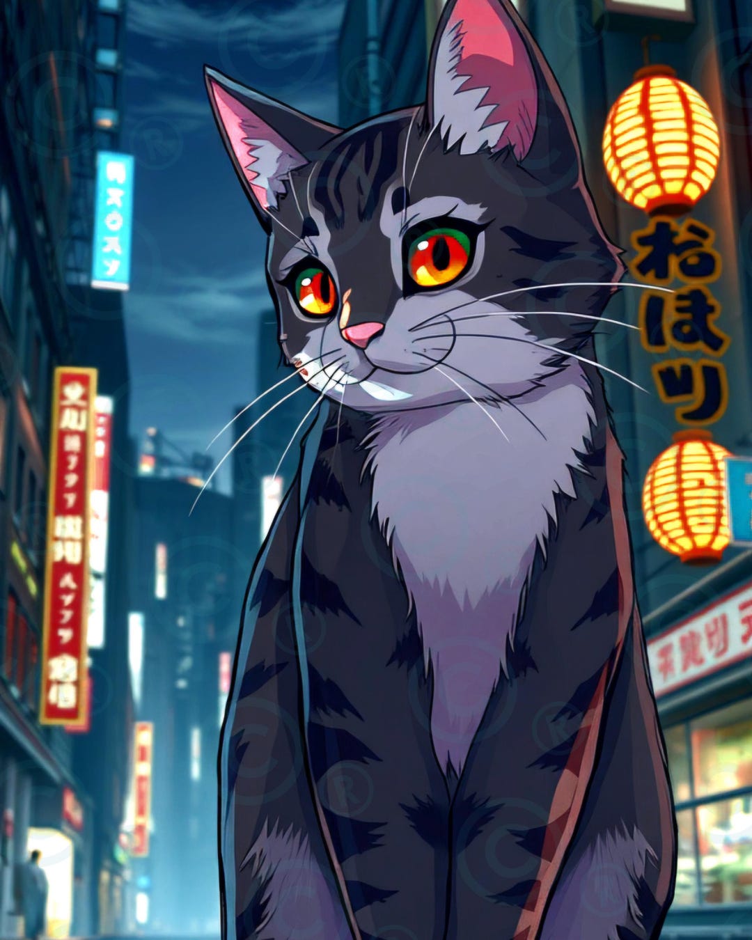 Unique Digital Pet Art Fun Cat Portraits for Instant Download Cute ...