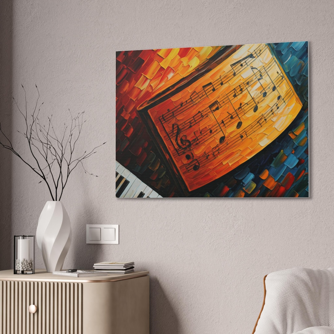 Musical Notes Art, Vibrant Music Wall Decor for Musicians, Home Studio ...