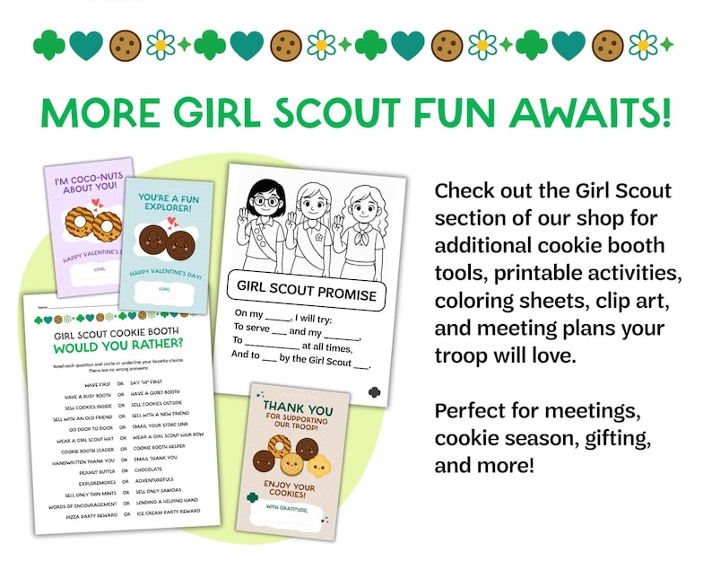 Girl Scout Cookie Booth Confidence Kit | Confidence Cards & Games | PDF ...
