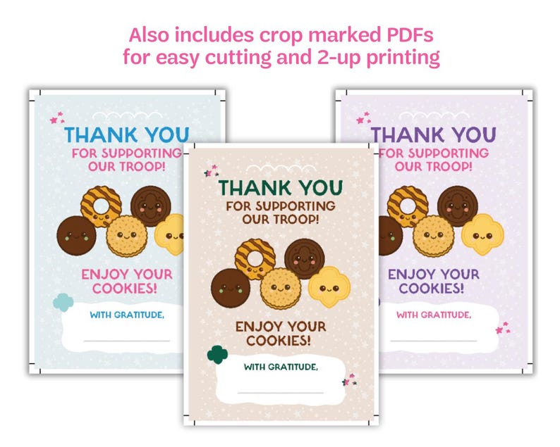 Girl Scout Cookie Thank You Cards | Printable 4x6 | Digital PDF - Etsy