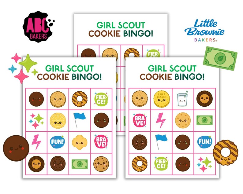 Girl Scout Cookie Bingo Game | Cookie Season Activity for Daisies and ...