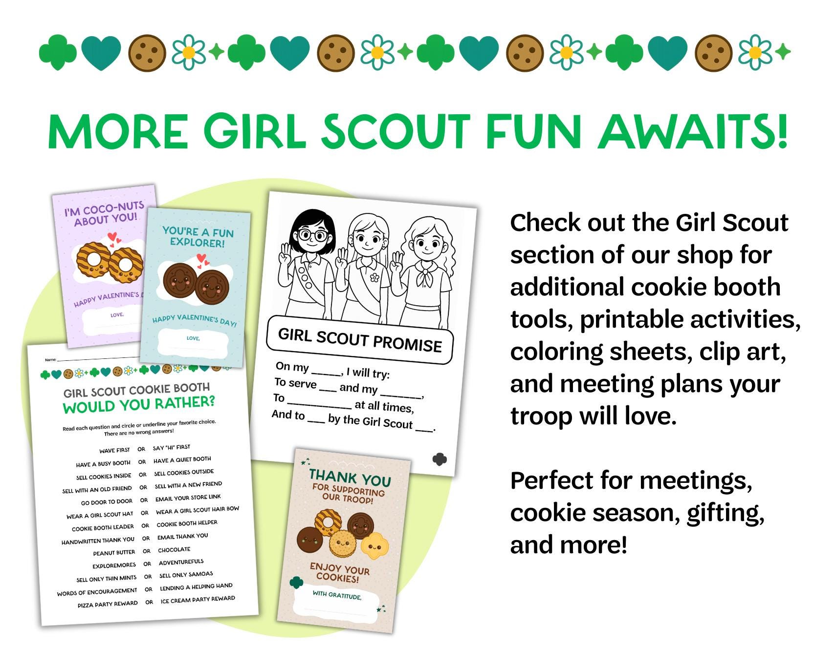 Girl Scout Cookie Bingo Game | Cookie Season Activity for Daisies and ...