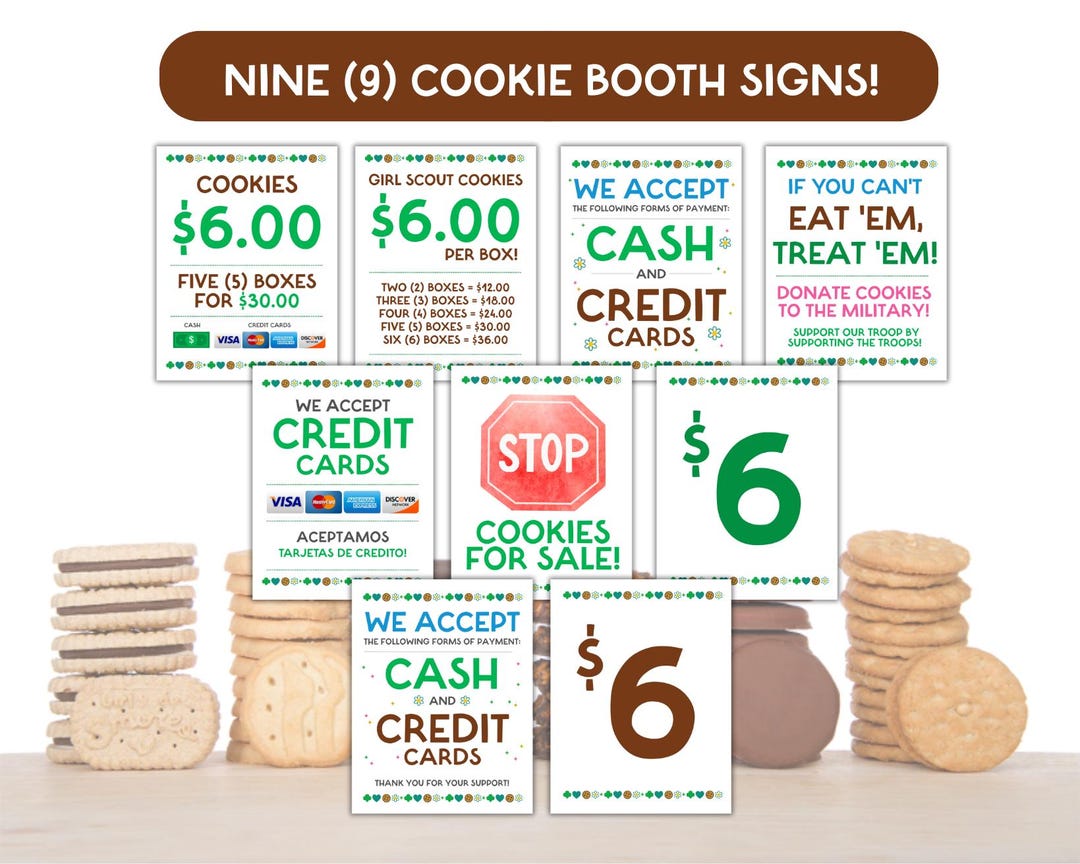 Girl Scout Cookie Booth Signs | Printable Price & Payment Posters ...