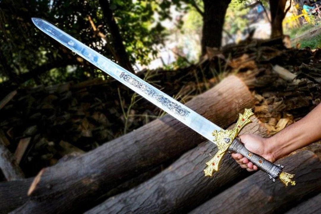 Handmade Medieval /viking Valhalla Sword With Leather Sheath ...