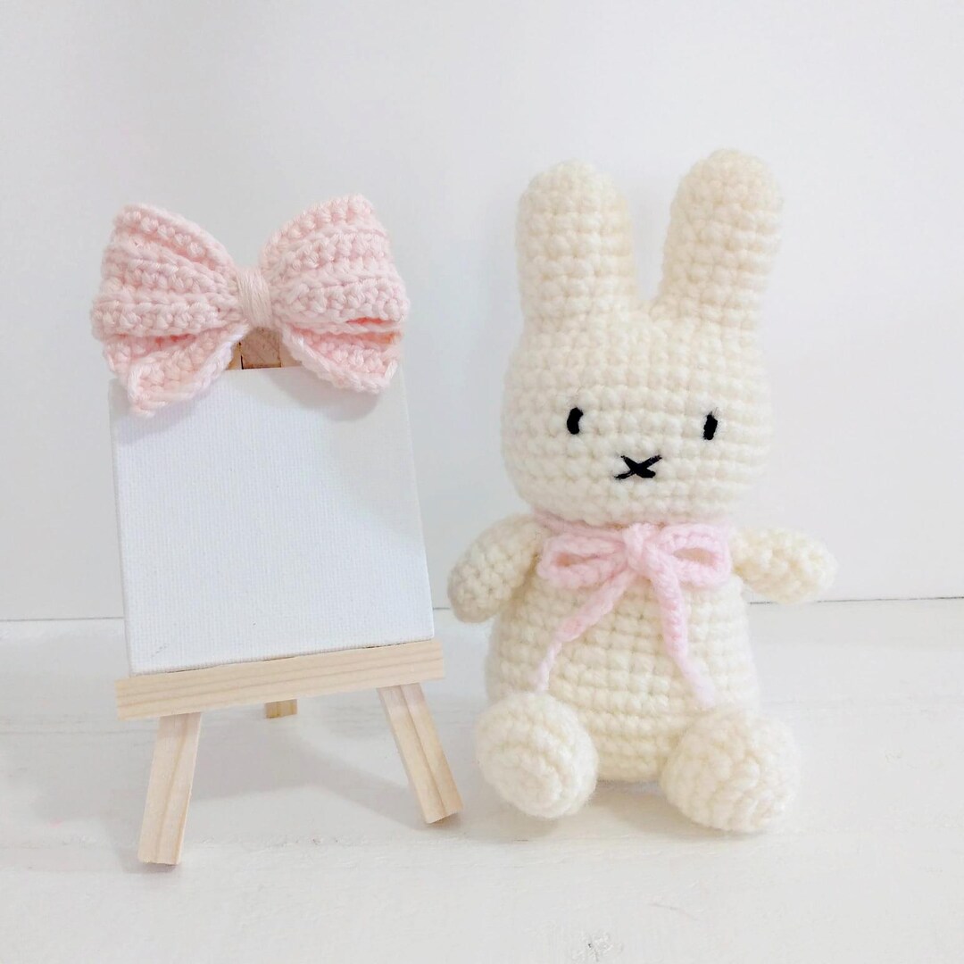 Amigurumi Miffy Rabbit Pink Ribbon Lace - Etsy