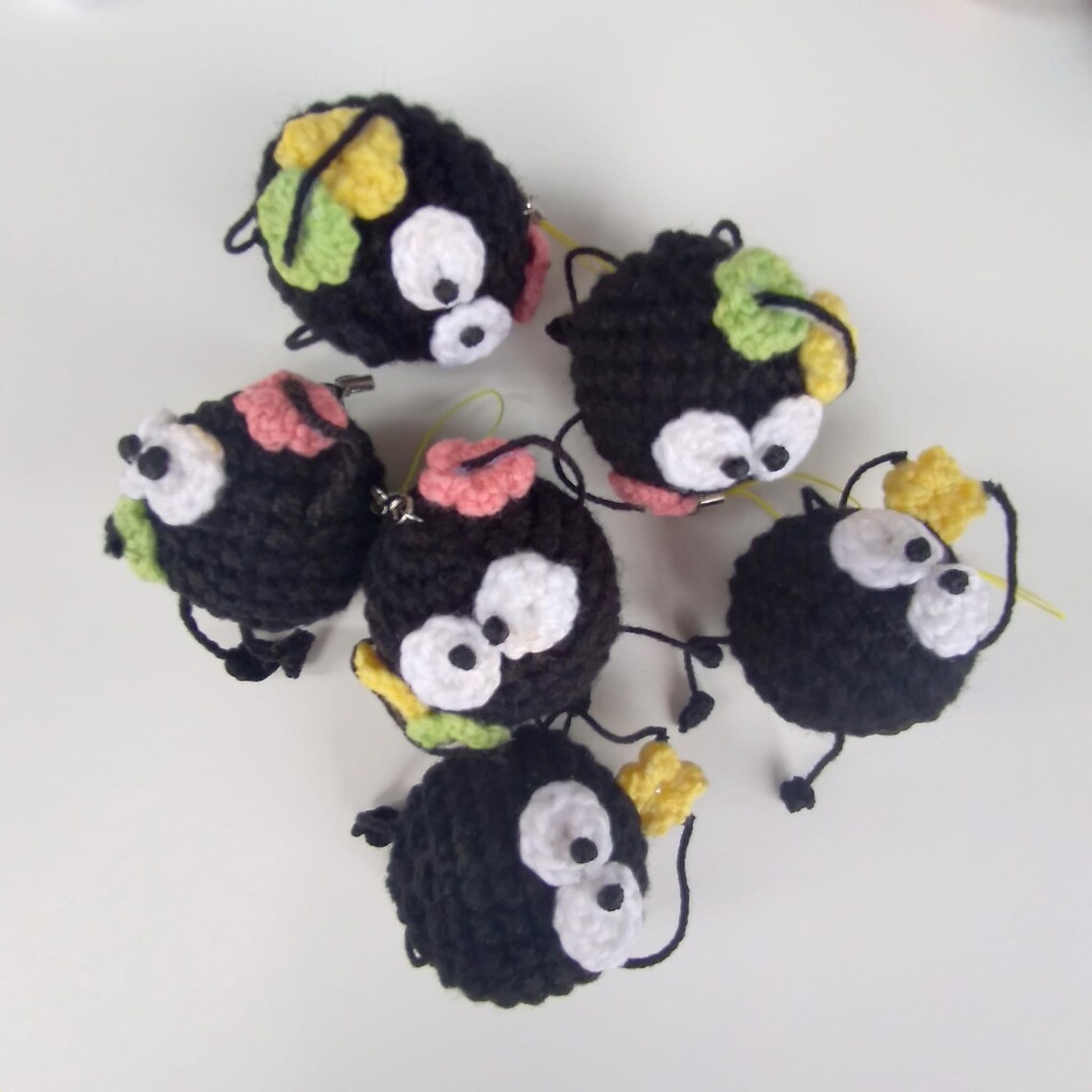 Susuwatari Crochet Keychain – Handmade Ghibli-inspired Hanging Plush - Etsy