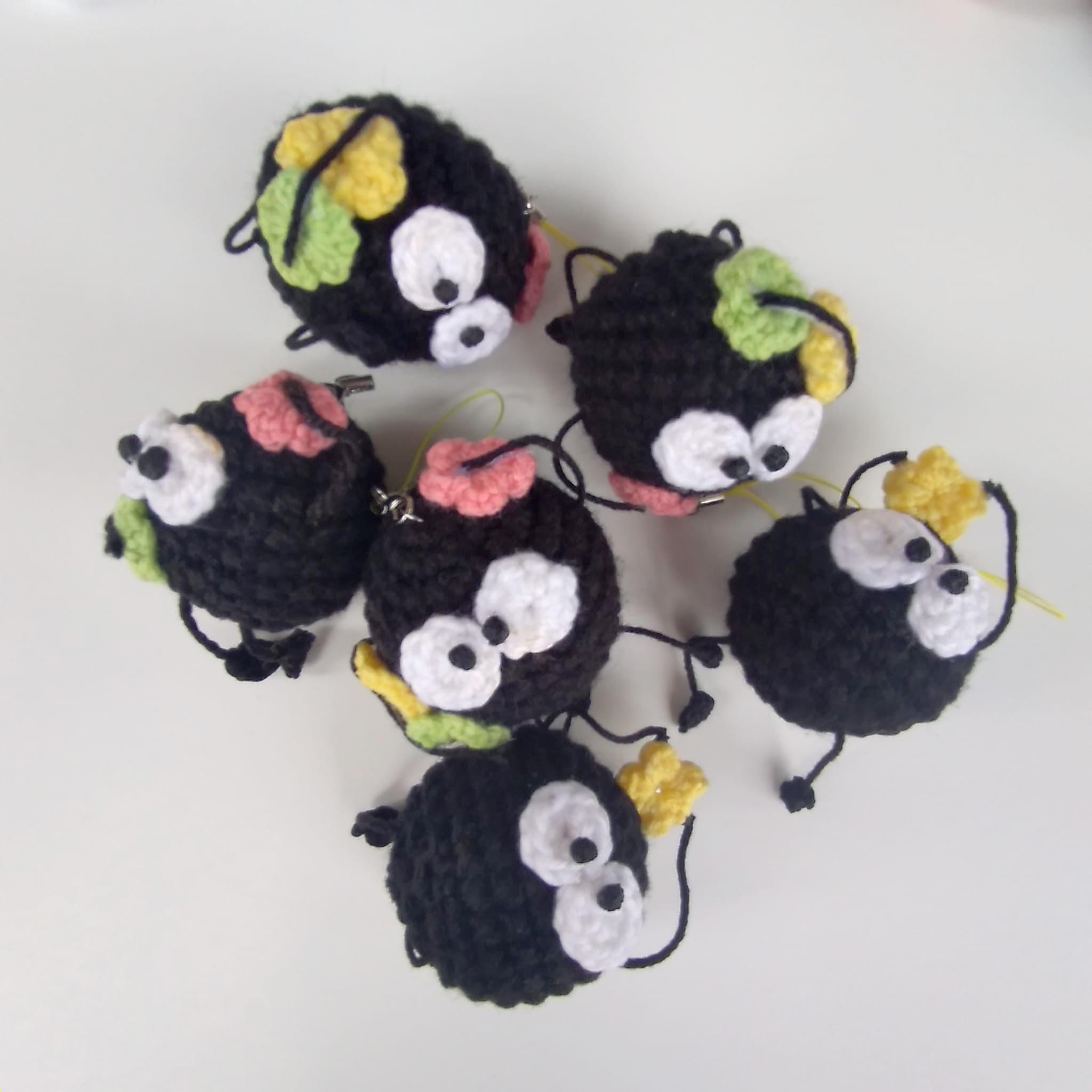 Susuwatari Crochet Keychain – Handmade Ghibli-inspired Hanging Plush - Etsy