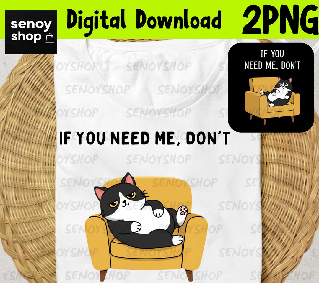 Lazy Cat PNG: Funny Sarcastic Quote, Couch Vibes (digital Download) - Etsy